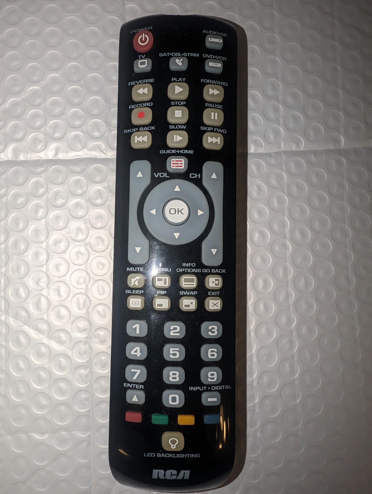 RCA RCRN04GR Universal Remote Control 4-Device LED Backlit Keyboard | eBay