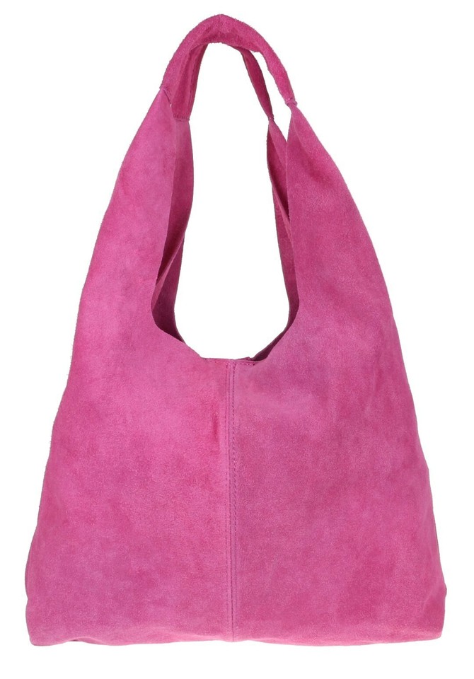 Genuine Suede Leather Tote Plain Open Shoulder Bag Slouch Large Handbag ...