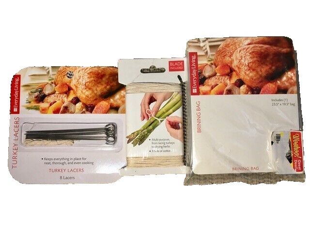 Turkey Prep Kit Tools * Brining Bag + Lacers + Twine * Thanksgiving | eBay