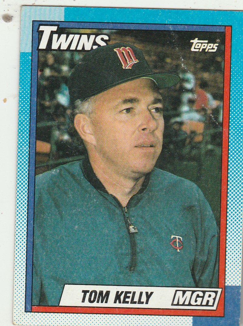 FREE SHIPPING-MINT-1990 Topps #429 Tom Kelly Minnesota Twins PLUS BONUS ...