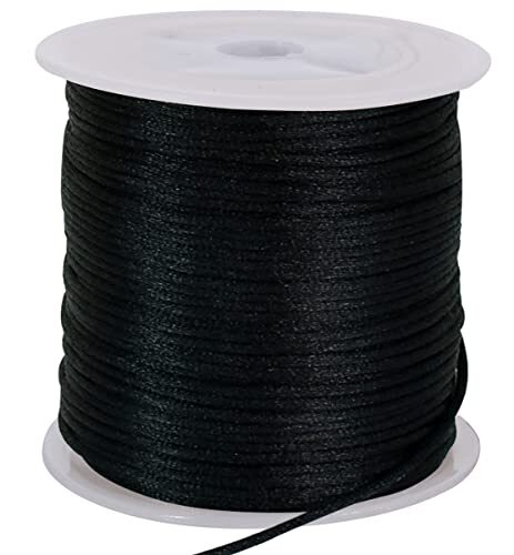 x 50 Yards Black Nylon Cord Satin String for Bracelet Jewelry 1.5mm ...