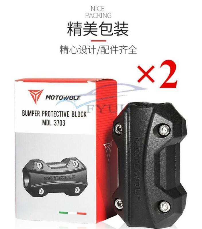 Pair Black Motorcycle Engine Guard Crash Bar Bumper Protector Block 22 ...