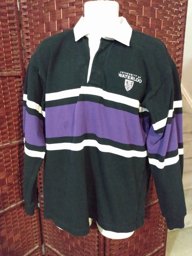 Vintage Barbarian University Of Waterloo Rugby Jersey Polo Shirt mens ...