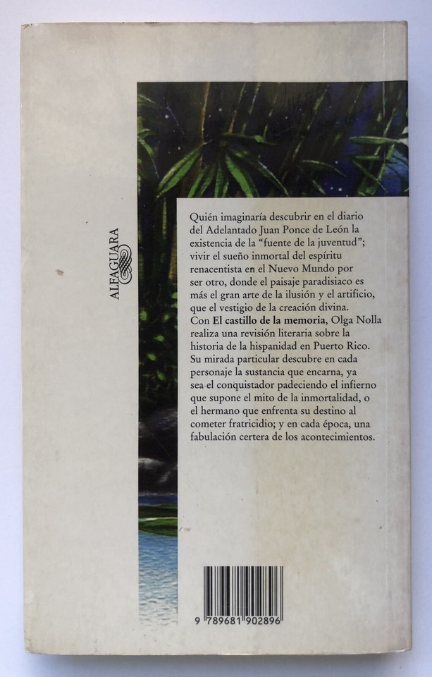Olga Nolla El Castillo De La Memoria Novela 1996 Puerto Rico Alfaguara ...