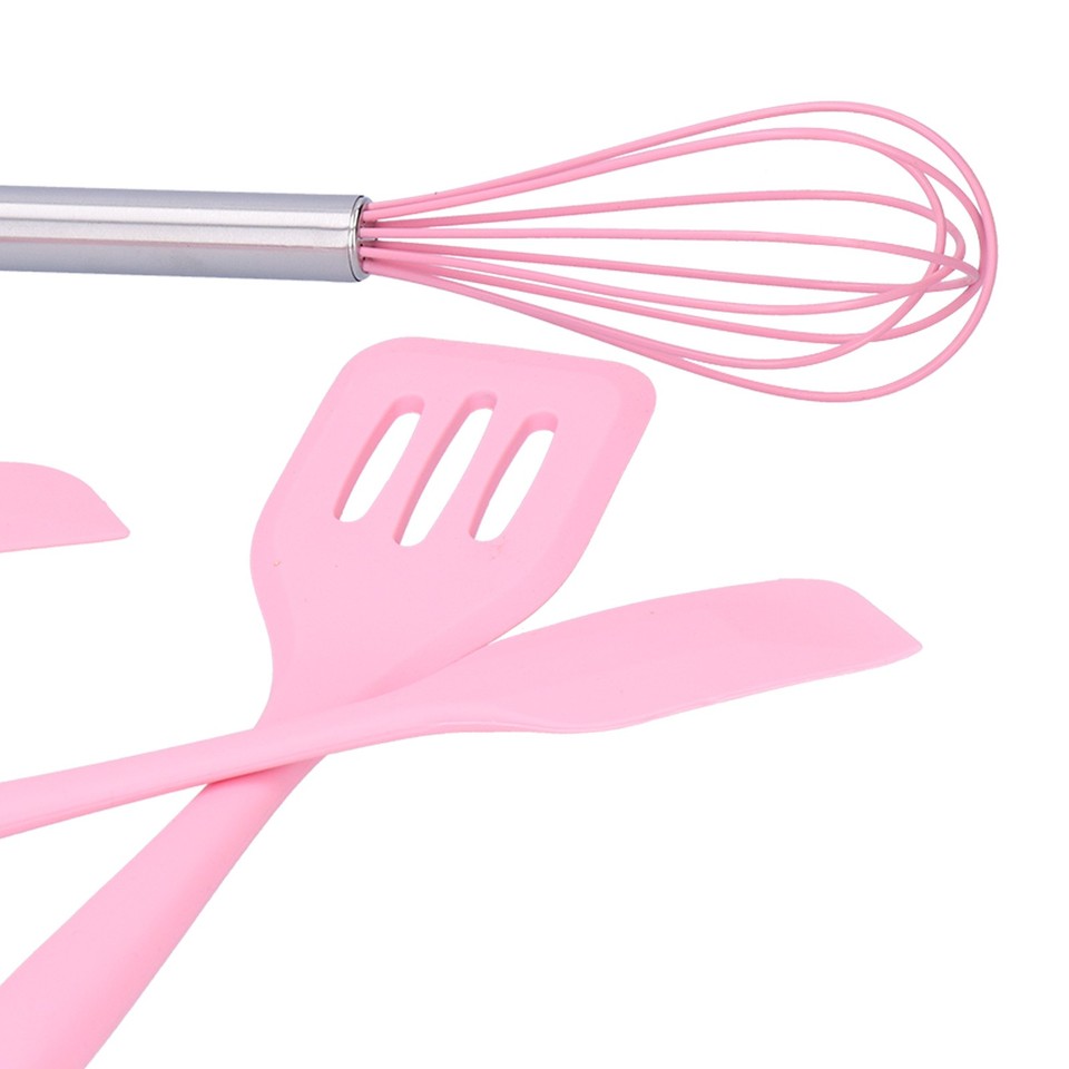 Cooking Spatula Set Silicone Baking Scraper Heat Resistant Egg Beater ...