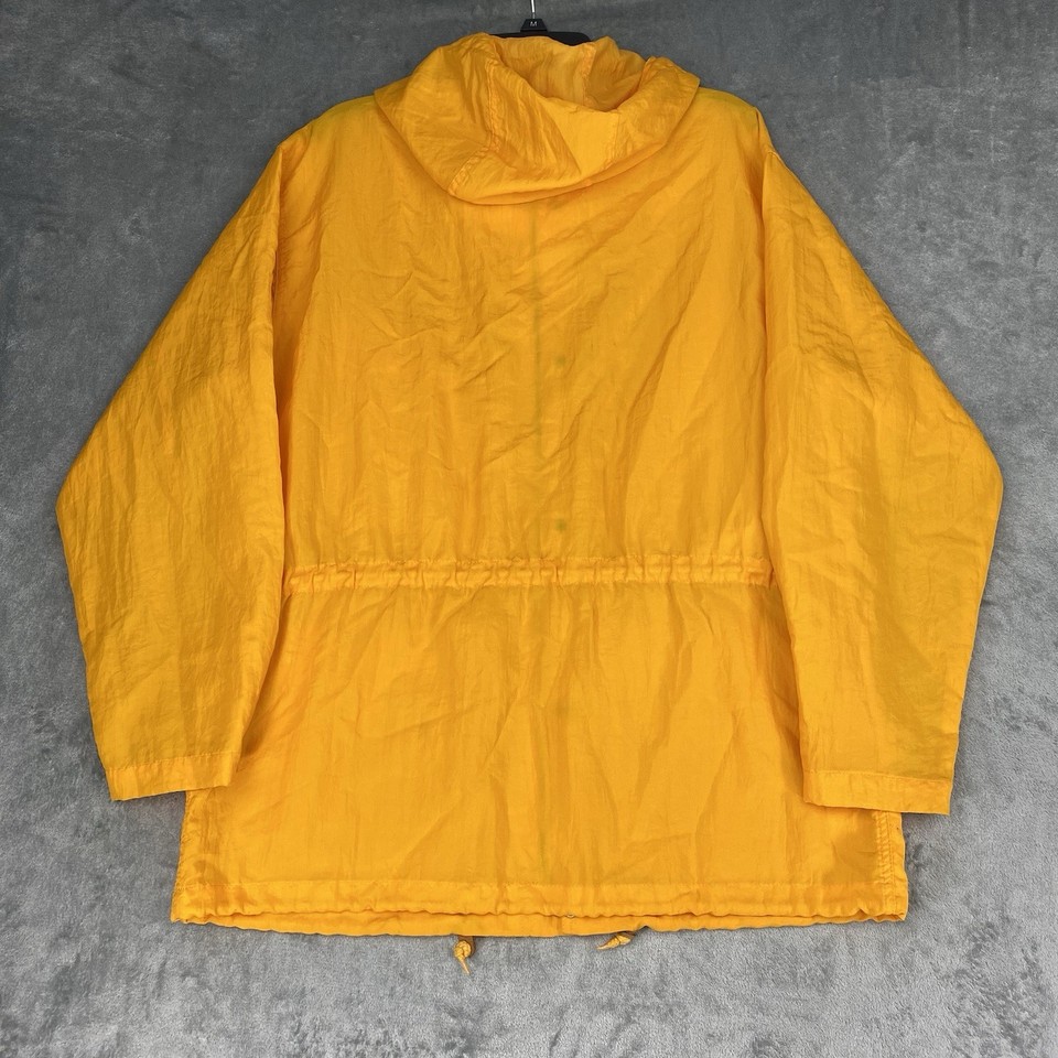 Vtg Gap Jacket Mens Size Small Yellow Rain Full Zip Snap Pockets Synch ...