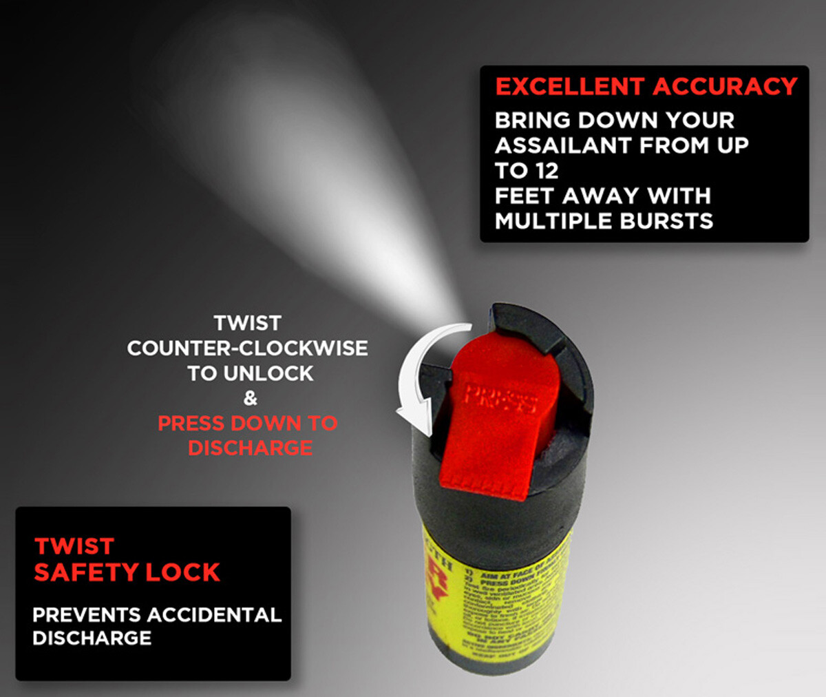 TERMINATOR RECHARGEABLE STUN GUN W/ FLAHLIGHT T800- 700BV & PEPPER ...