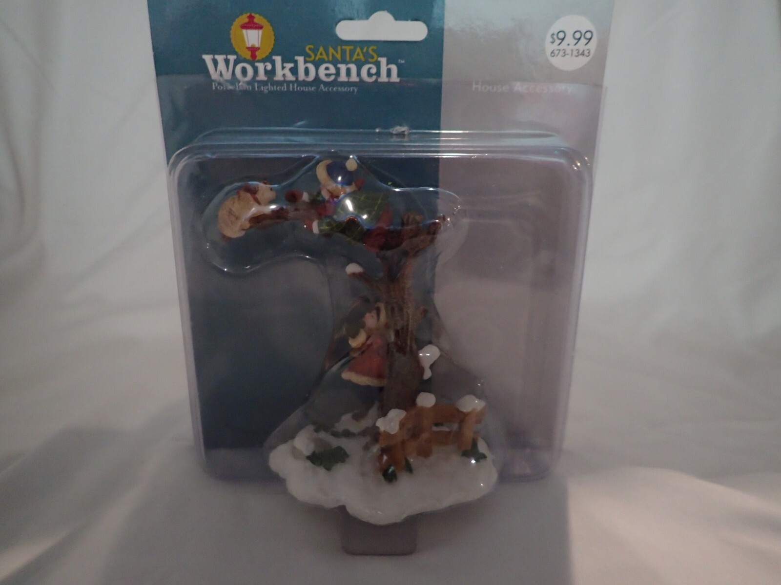 VINTAGE 2003 SANTA'S WORKBENCH KIDS IN TREE PORCELAIN HOUSE ACCESSORY ...