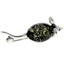 CERTIFIED 925 Sterling Silver Genuine Baltic Amber Little Mouse Brooch ...