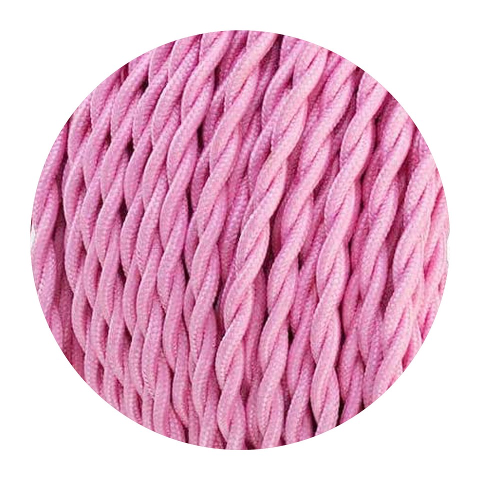 2/3 Core Twisted Braided Fabric Cables Vintage Style Coloured Wire Lamp ...