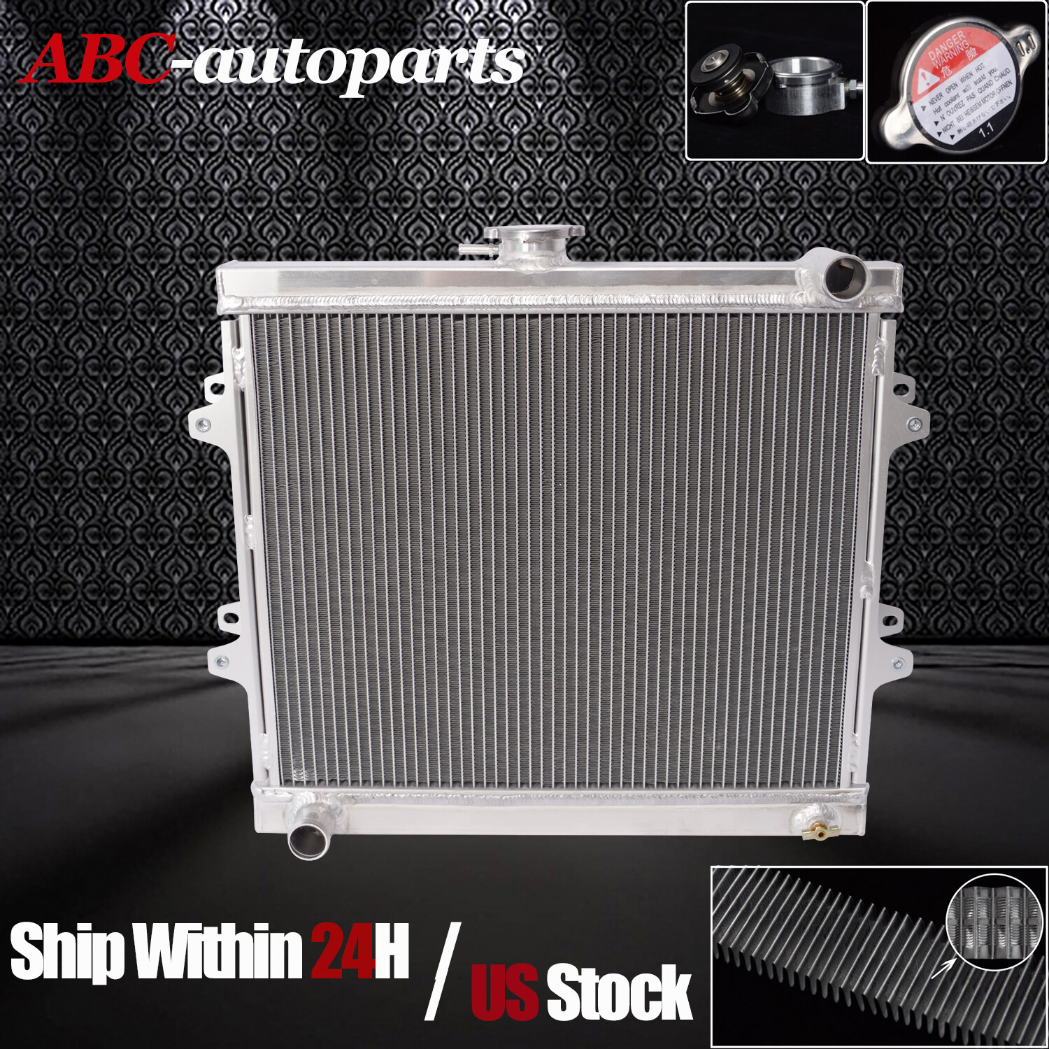 3ROW For TOYOTA Pickup 4 Runner DLX BASE SR5 2.4L Aluminum Radiator ...
