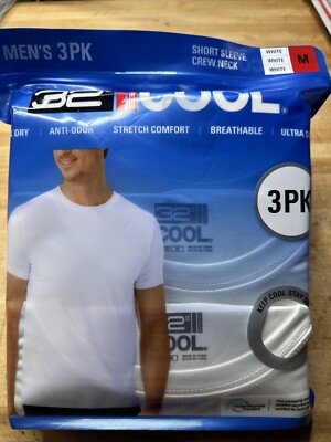 32 Degrees Men's Cool Tee, 3-pack White Crew Neck MEDIUM | eBay