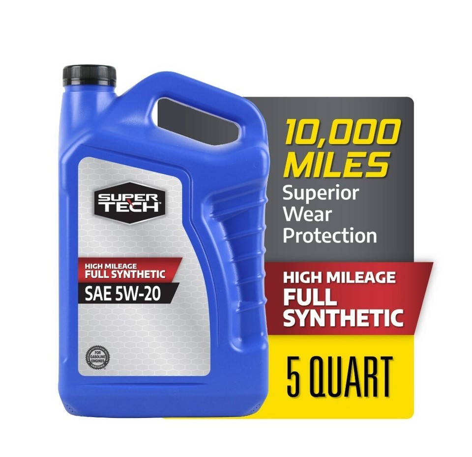 Super Tech High Mileage Full Synthetic SAE 5W-20 Motor Oil, 5 Quarts | eBay