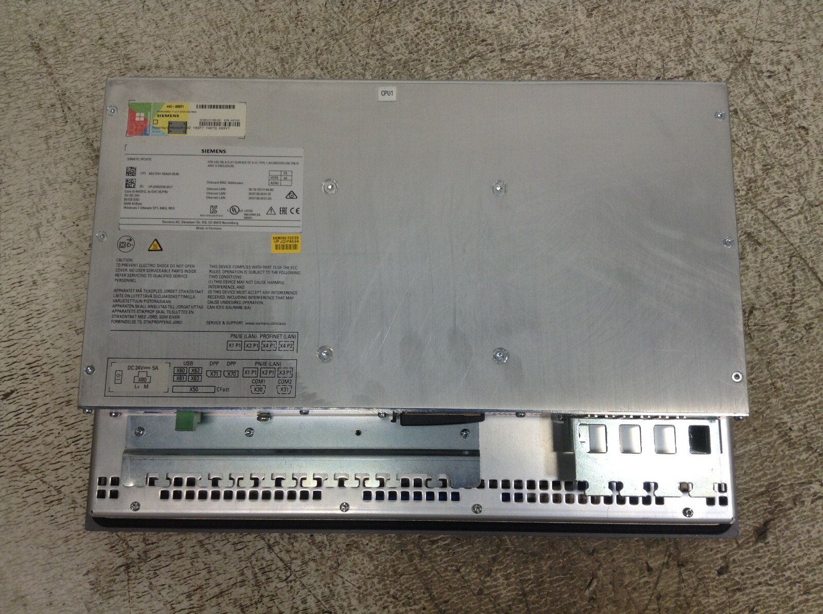 Siemens 6AV7241-5BA04-0EA0 IPC477E Simatic Touch HMI 6AV72415BA040EA0 ...