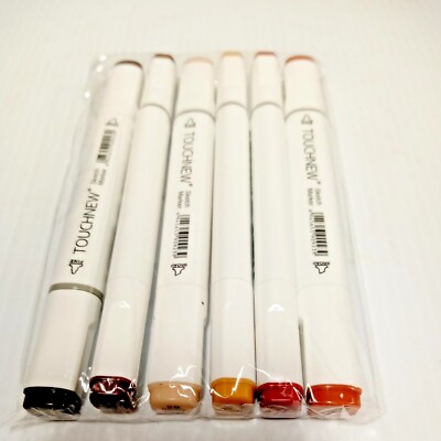 Touch Markers, Double Sided, Fine & Broad 6 Pc "Earthtones" (FC 37B/T D ...