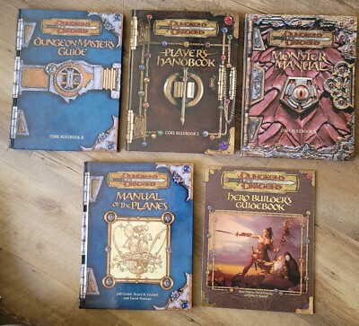 New w/CD-Rom Dungeons & Dragons 3rd Edition Core Rulebook Set + Extras ...