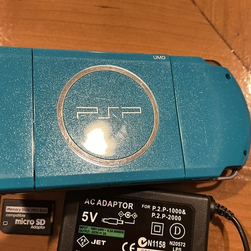 Rare Turquoise Sony PSP 3000 3006 System w/ 64gb Memory Card Bundle ...