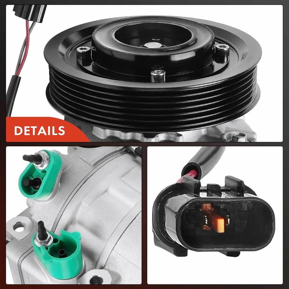 A/C Compressor w/ 6-Groove for Hyundai Genesis 3.8 2009-2013 V6 3.8L ...