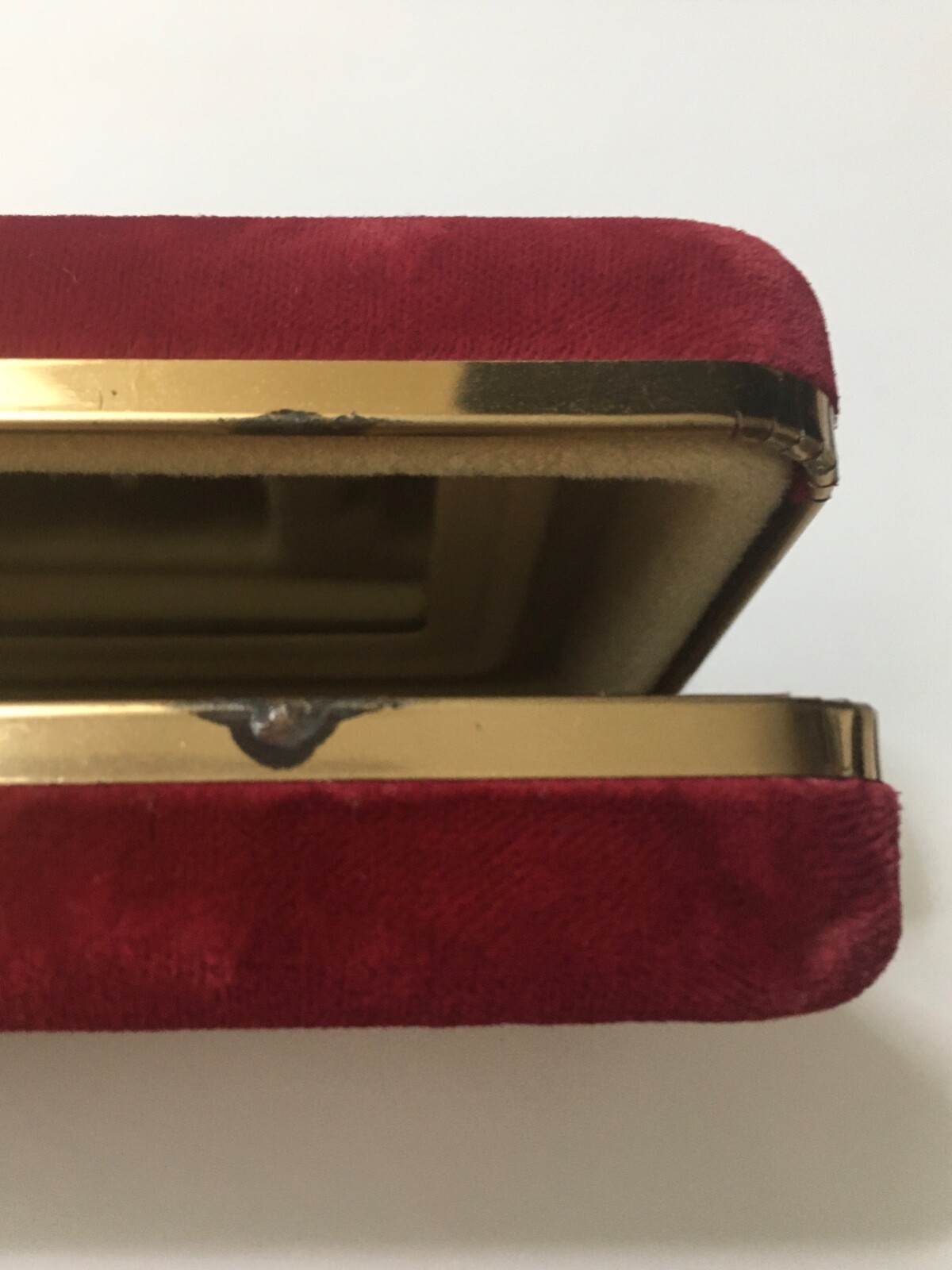 Vintage Red Velvet Clamshell Jewelry Box Case Travel Organizer | eBay