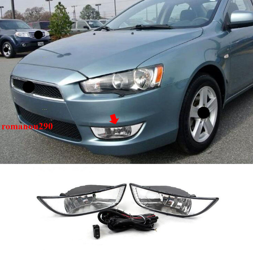 2P For Mitsubishi Lancer EX 2007-2010 Halogen Front Fog Lights w ...