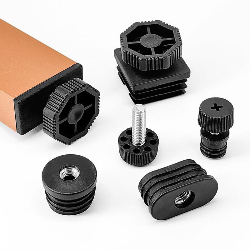 Round/Square Plastic Tube End Caps Insert Bungs Nuts Plug Adjustable ...