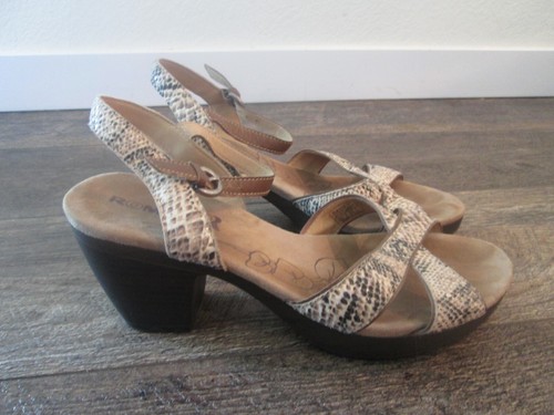 Romika Heeled Leather Sandals Strappy Snake Print Size 40 | eBay