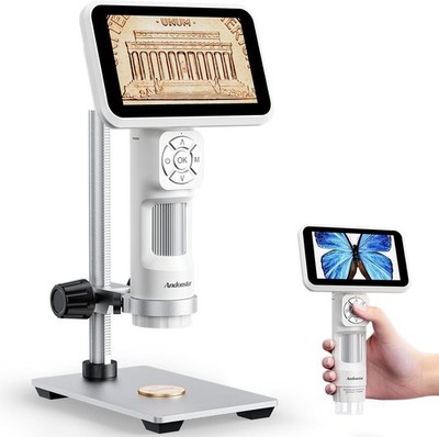 Andonstar Digital Microscope, 5" 1080P Coin Microscope Camera for Error ...