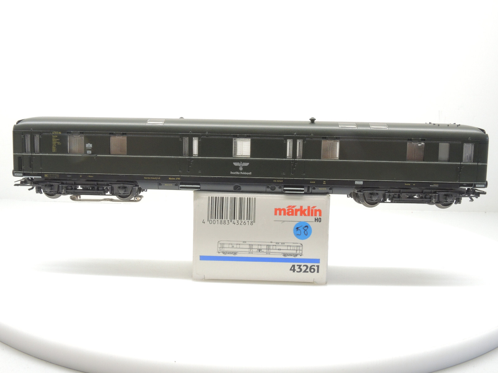 Märklin 43261 Deutsche Reichspostwagen mit 73150 Innenbeleuchtung KKK ...