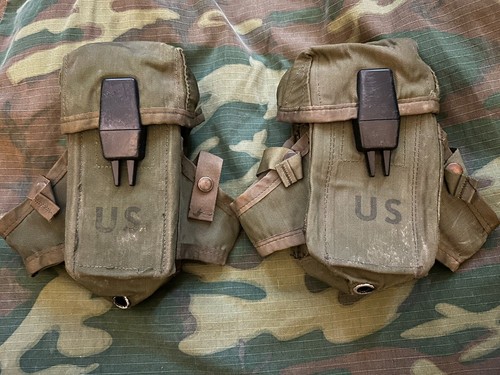 Original Vietnam War US Army USMC M1967 30rd Pouch Set Second Pattern ...