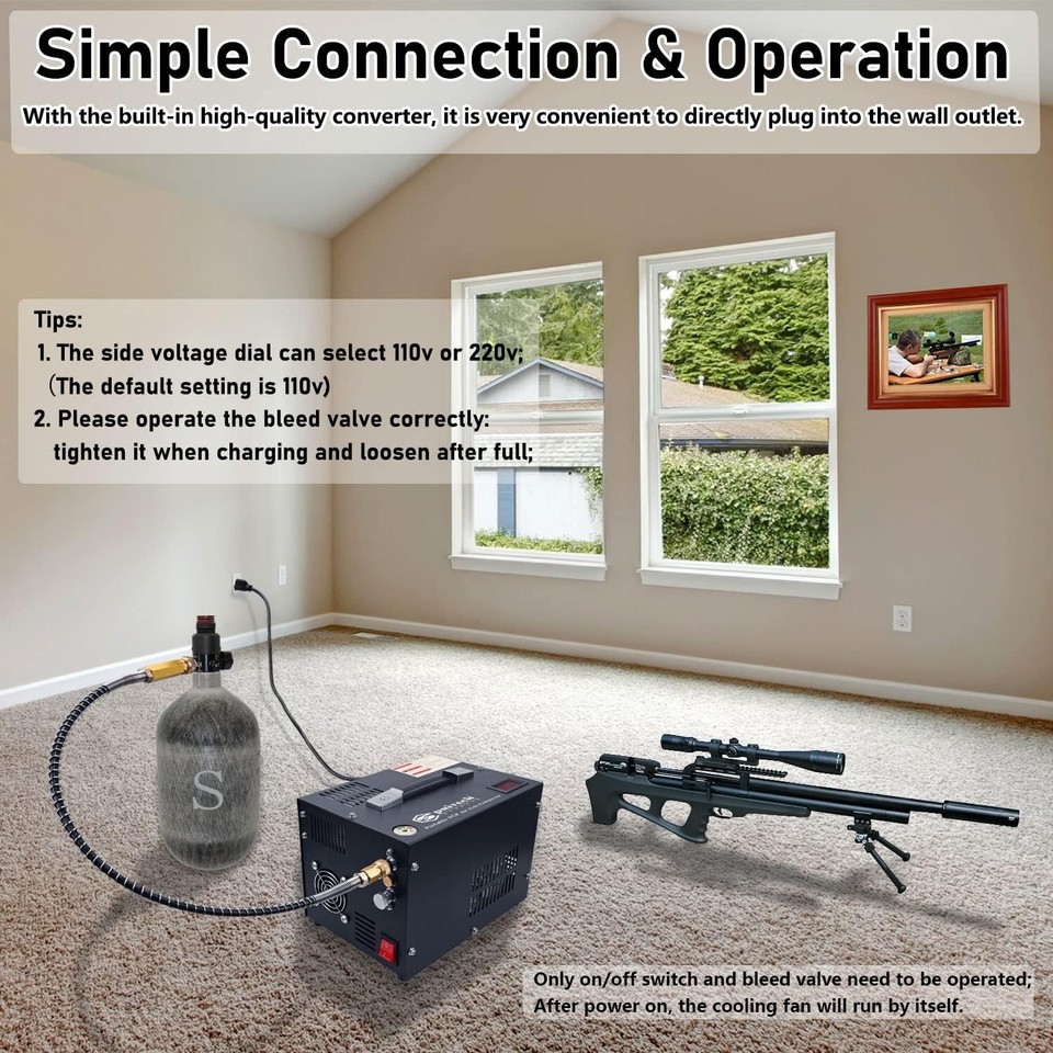 Portable 4500 psi Scuba Dive Hookah Tank Filling Air Compressor 12v or ...