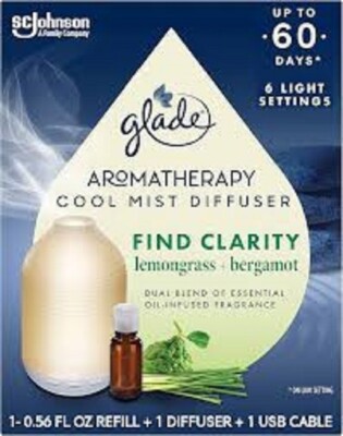 C10 Glade Aromatherapy Cool Mist Oil Diffuser Refill, Lemongrass ...