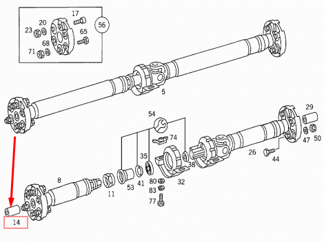 MERCEDES-BENZ E-CLASS W124 Driveshaft Bushing A1244100732 NEW GENUINE ...
