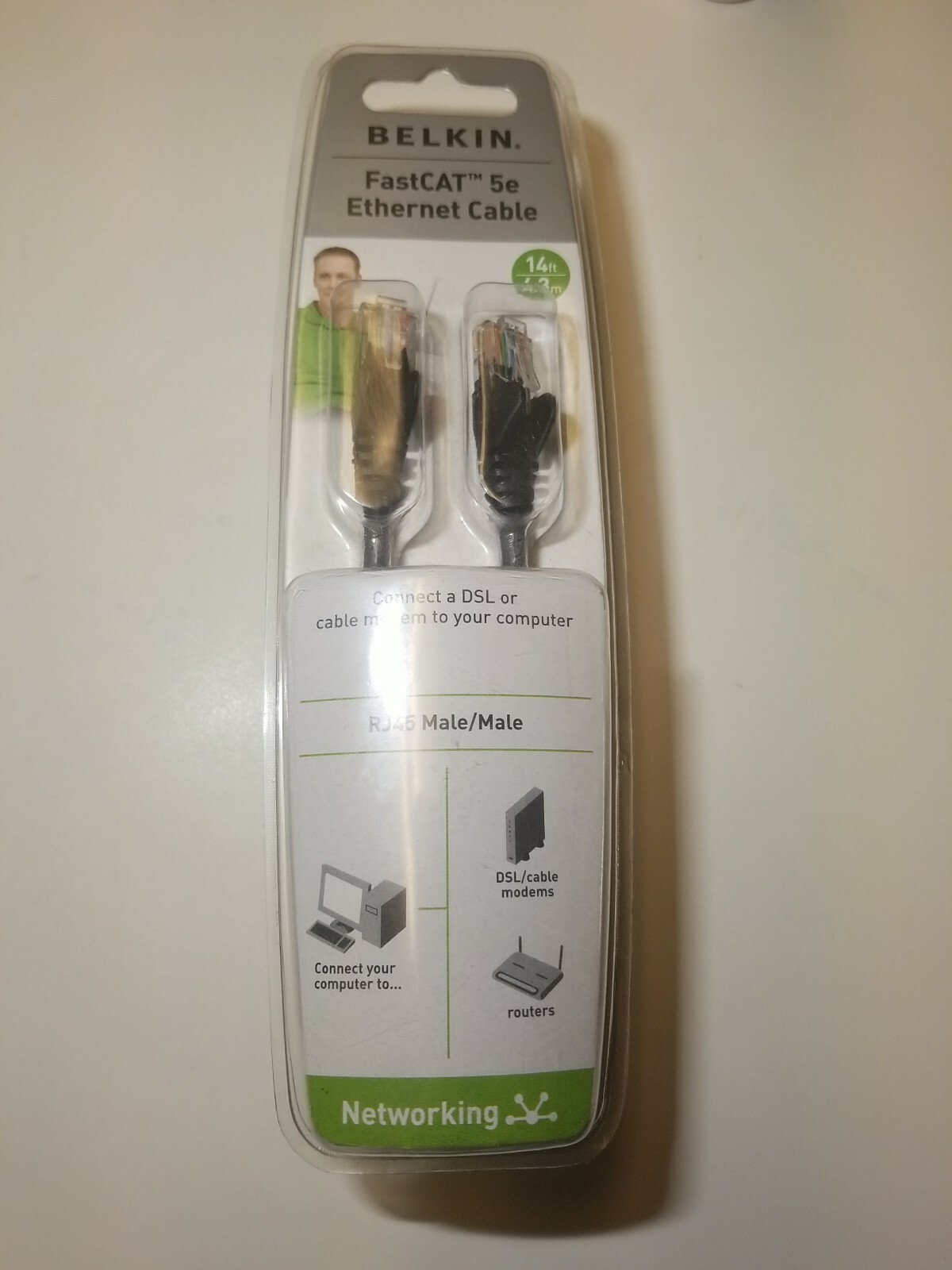 Belkin FastCAT 5E Ethernet Cable 14ft New | eBay