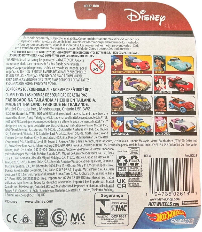 Hot Wheels Character Cars Disney Aladdin Prince Vehicle Car Toy Mattel ...