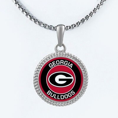 Georgia Bulldogs Mens Womens 20" Lnk Chain Pendant Necklace w Gift Pkg ...
