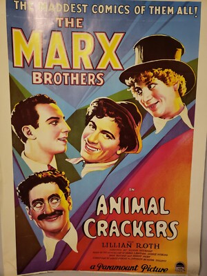 VINTAGE The Marx Brothers in "Animal Crackers" 1930 movie poster W ...