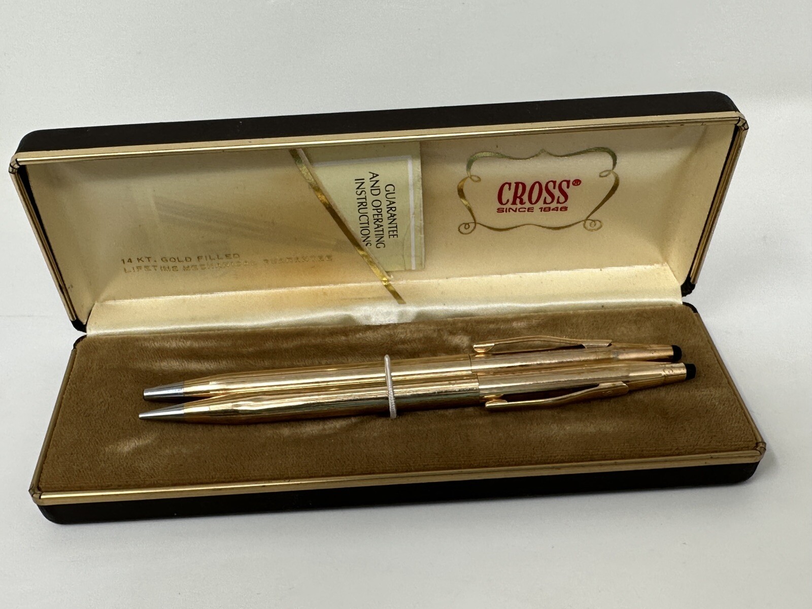 Vintage Cross 14KT Gold Filled Pen And Pencil Boxed Set | eBay