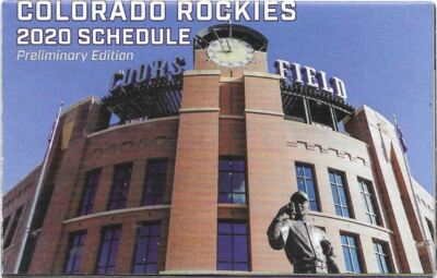 2020 MLB BASEBALL SCHEDULE - COLORADO ROCKIES [PRELIMINARY EDITION] | eBay