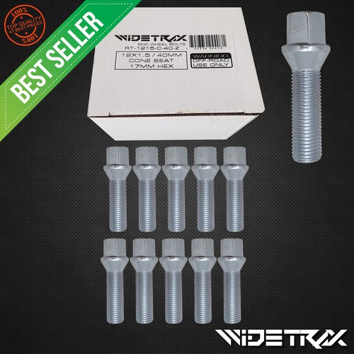 10pc 12x1.5 Wheel Lug Bolts Studs 17mm Hex Cone 40mm Shank For Mercedes ...