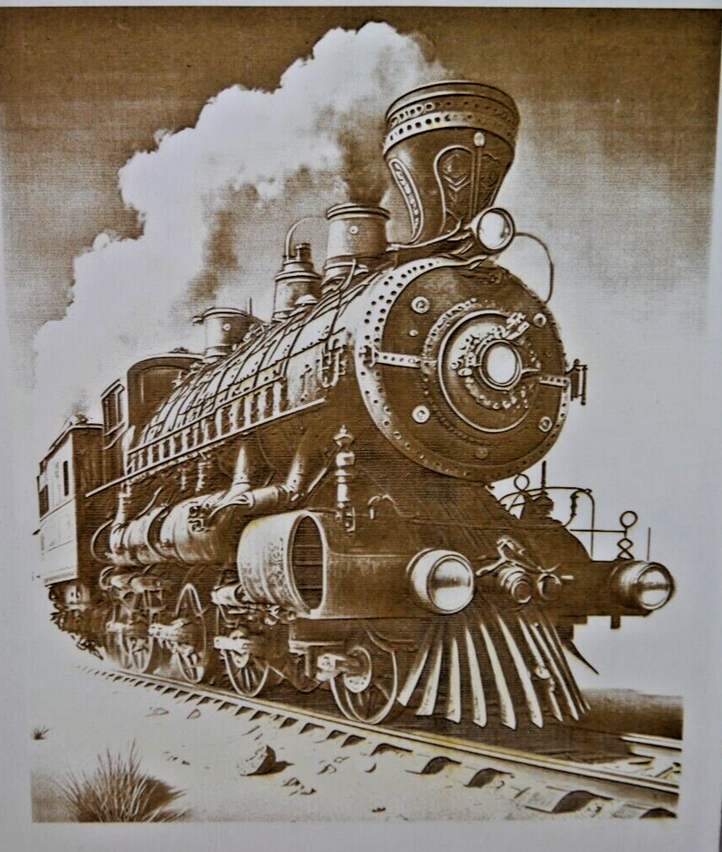 Vintage 3D Steam Train wall plaque wood railroad mancave retro decor | eBay