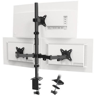 PUTORSEN Triple Monitor Arm, 30.5 inch Tall pole Triple Monitor Stand ...