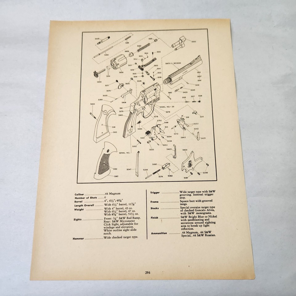 Smith & Wesson Parts List & Schematic Highway Patrolman Revolver Model ...