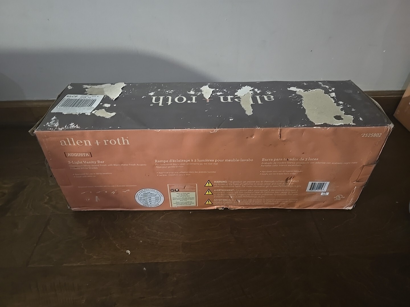 allen + roth Augusta 10.375-in 3-Light Matte Black LED Coastal Vanity ...