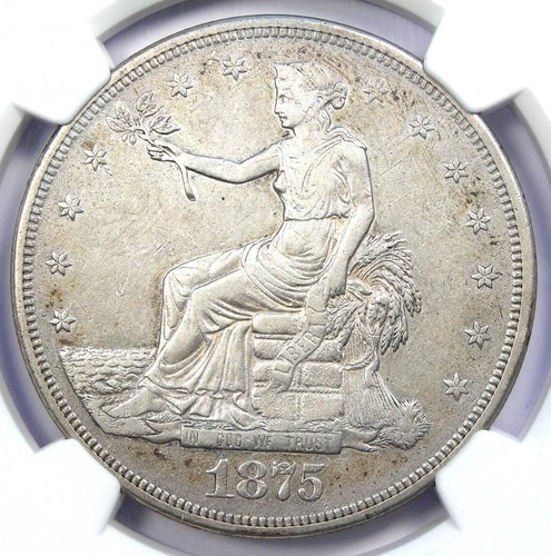 1875-CC Trade Silver Dollar T$1 - NGC AU Details - Rare Carson City ...