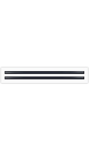 24" Linear 2 Slot Diffuser 3/4” Gap Double White Decorative Air Vent ...