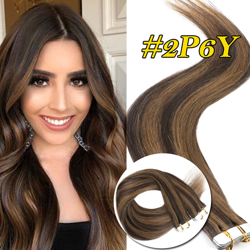Real Thick Tape In Remy Human Hair Extensions Skin Weft Full Head Hot ...