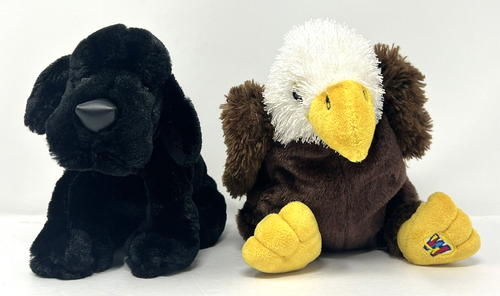 Black Labrador Puppy Dog and Eagle Ganz Webkinz Plush Stuffed Toy ...