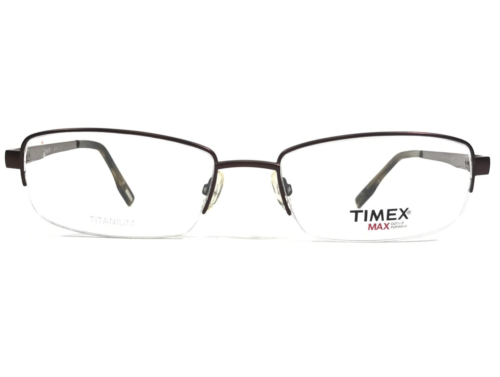 Timex Eyeglasses Frames L021 BR Brown Rectangular Half Rim 57-19-145 | eBay