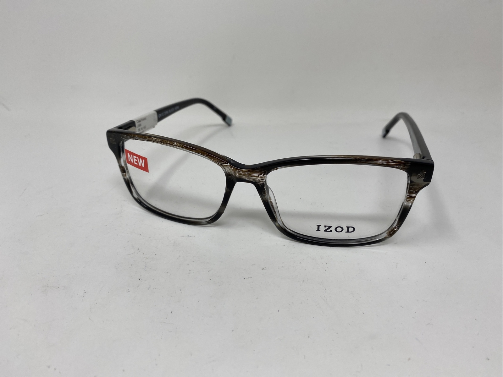 IZOD IZ 2096 BLACK HORN GRAY 58/16/150 XL FIT FLEX HINGE EYEGLASSES ...