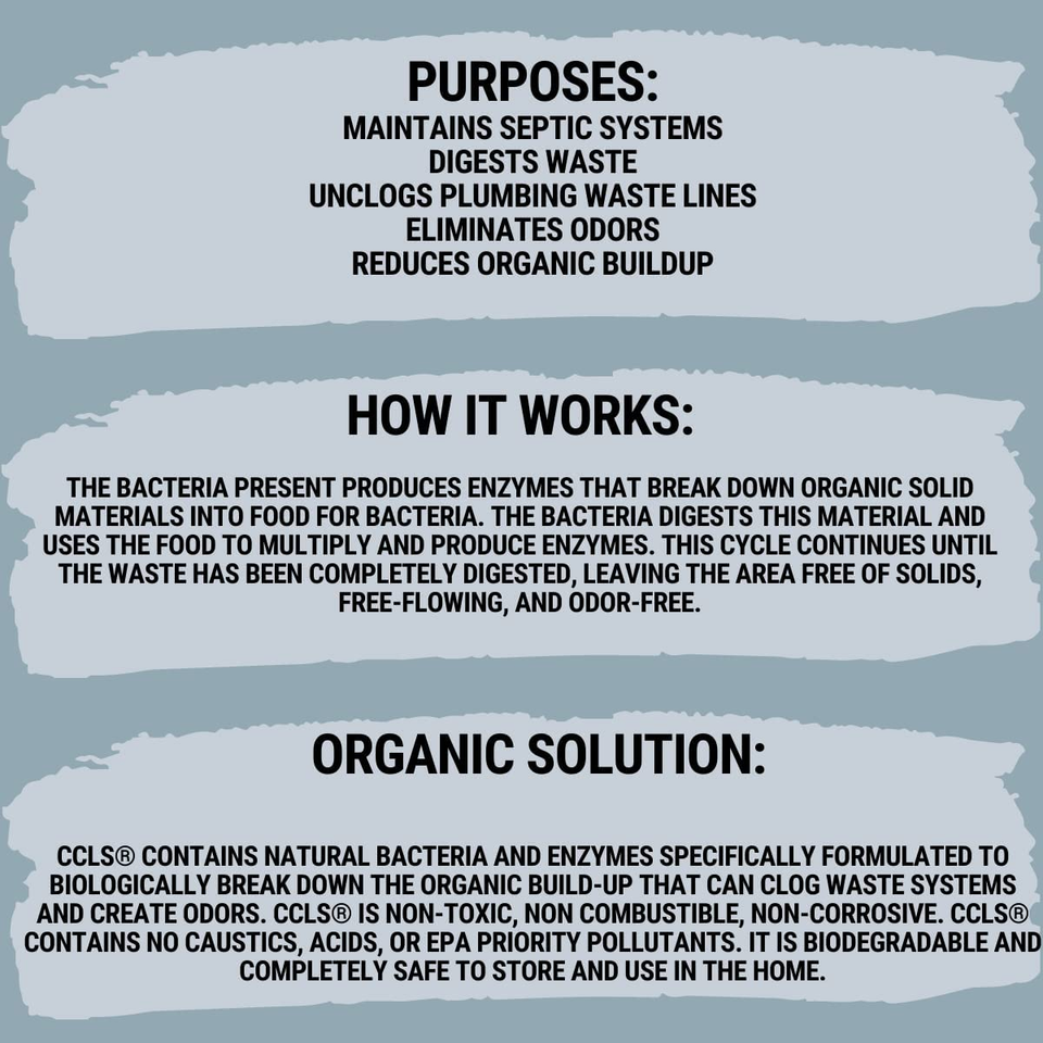 Ccls Septic Tank and Cesspool Treatment Additive Organic Enzyme ...